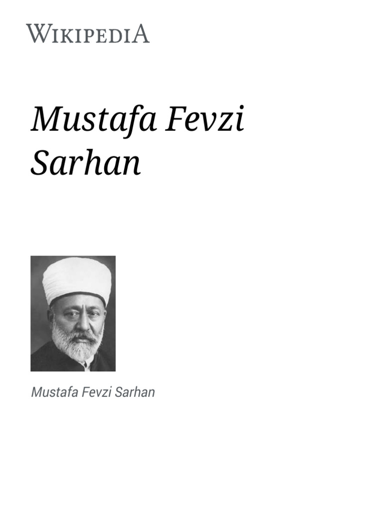 Mustafa Fevzi Sarhan - Vikipedi | PDF