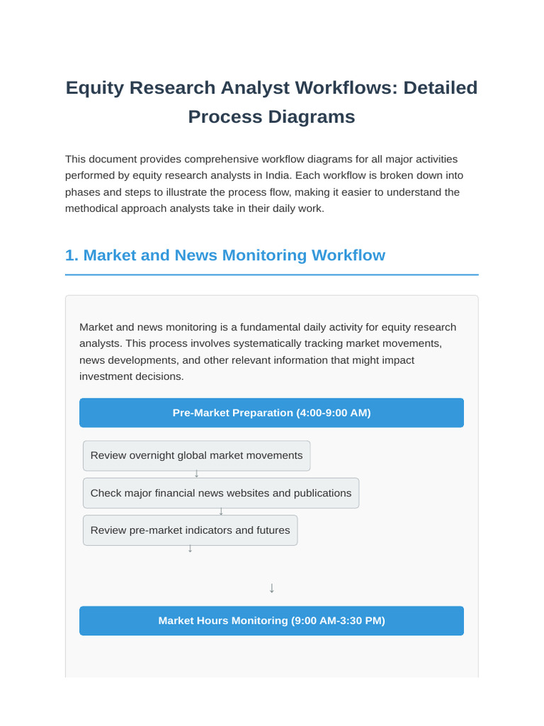Equity Research Analyst Workflows Explained | PDF | Valuation (Finance ...