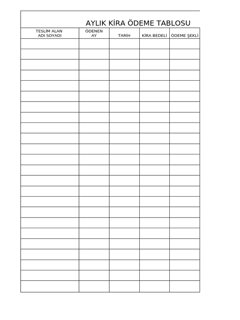 Ödeme Tablosu | PDF