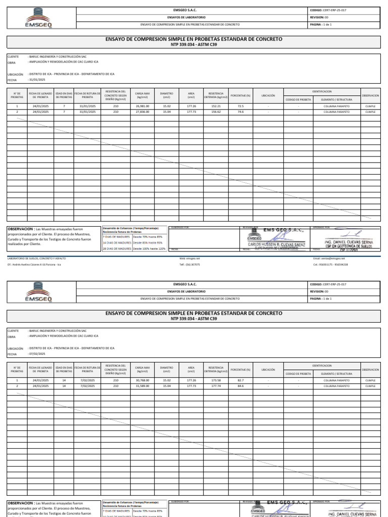 1.2 Cert-Erp-25-017 Columna Parapeto - 2 | PDF