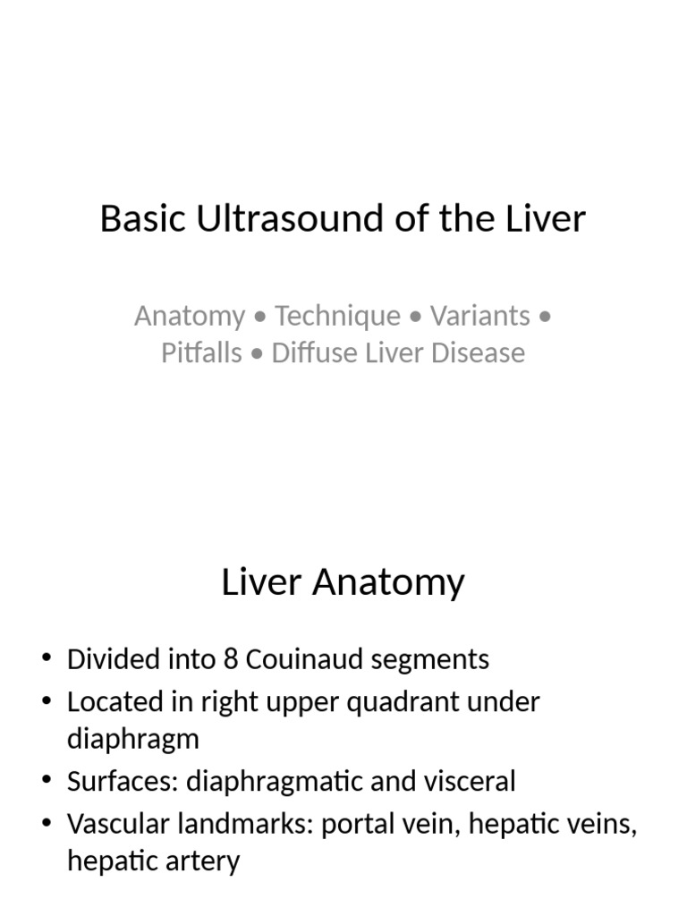 Ultrasound Anatomy of the Liver | PDF