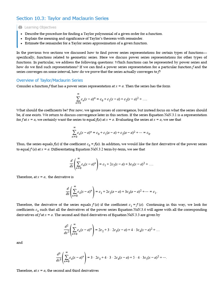 Taylor and Maclaurin Series | PDF | Power Series | Complex Analysis