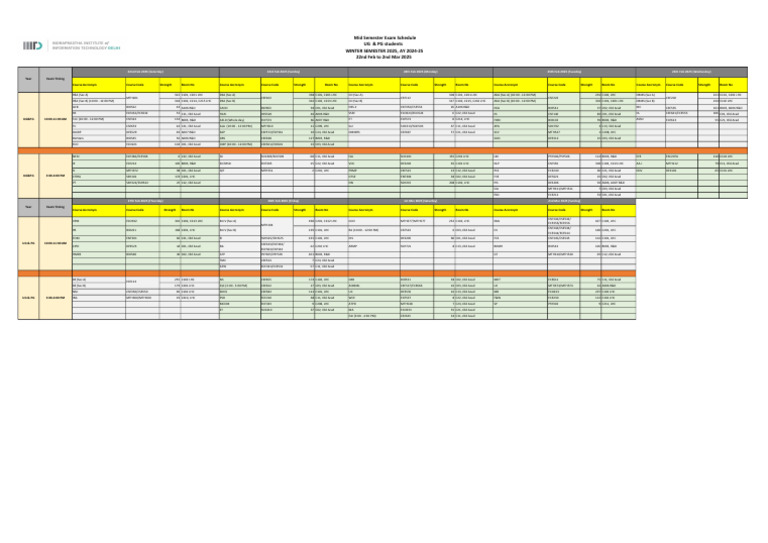 Mid Sem Exam Schedule AY 2024-25 - V.3 | PDF | Educational Stages ...