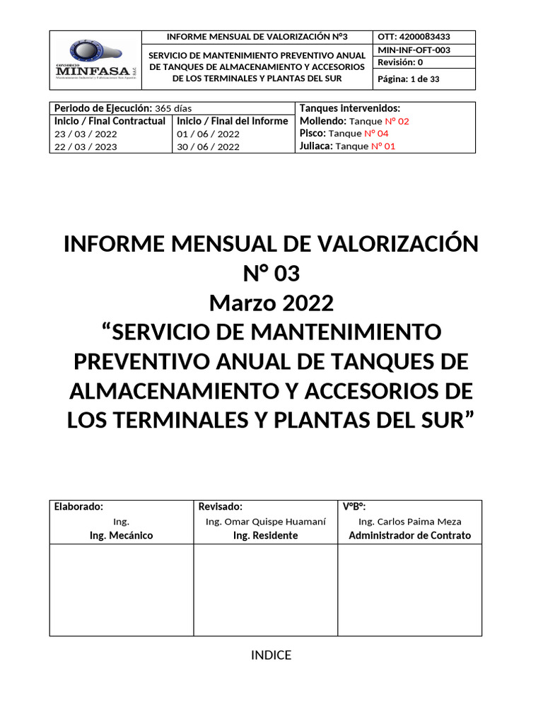 Formato de Informe Mensual | PDF