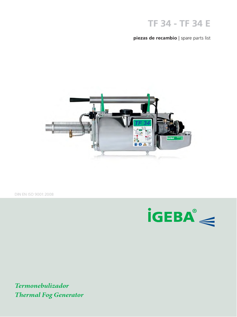 Lista de Piezas para TF34 Nebulizador | PDF | Ingeniería mecánica ...