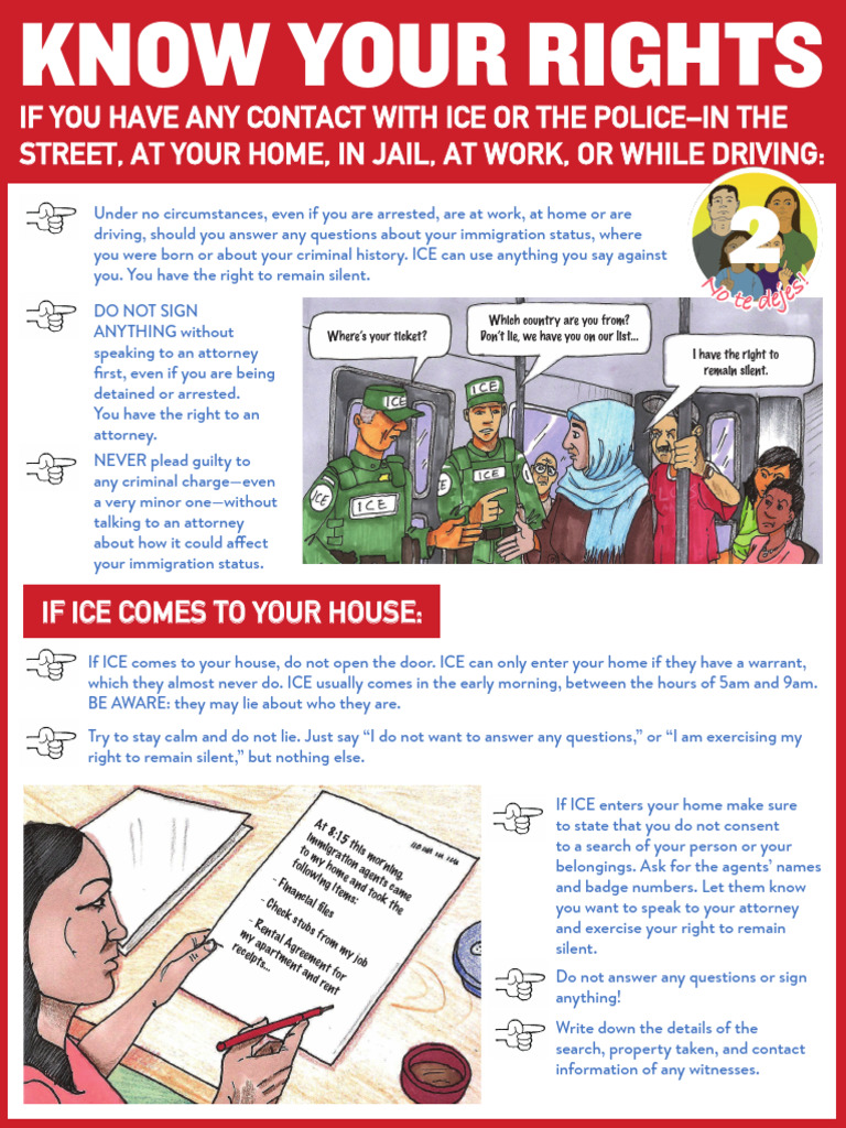 Know Your Rights: ICE Encounters Guide | PDF | Arrest | Emigration ...