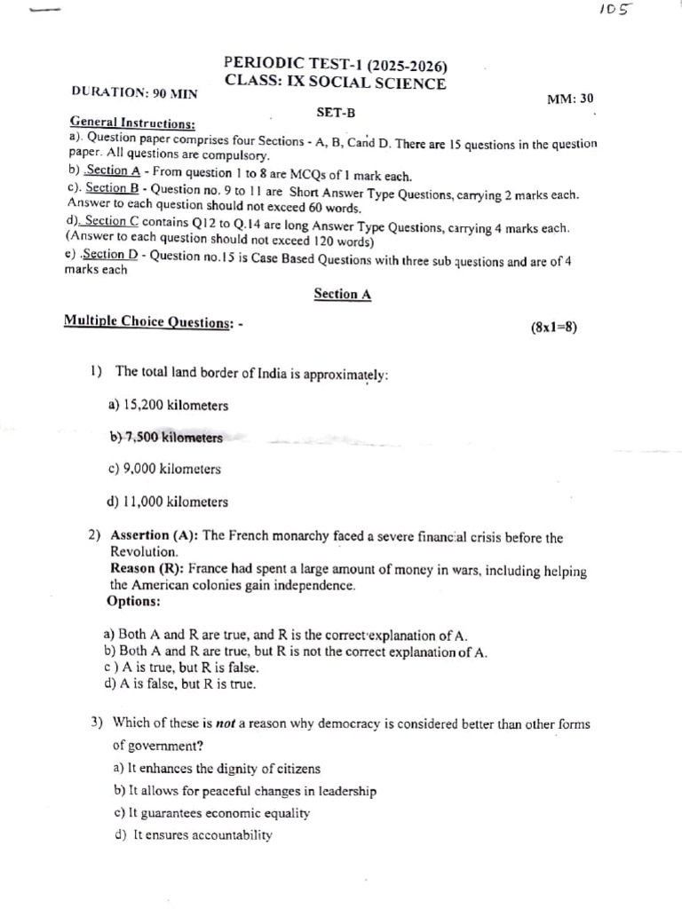 Class 9th Cbse SST Sample Paper | PDF | Asia | Europe
