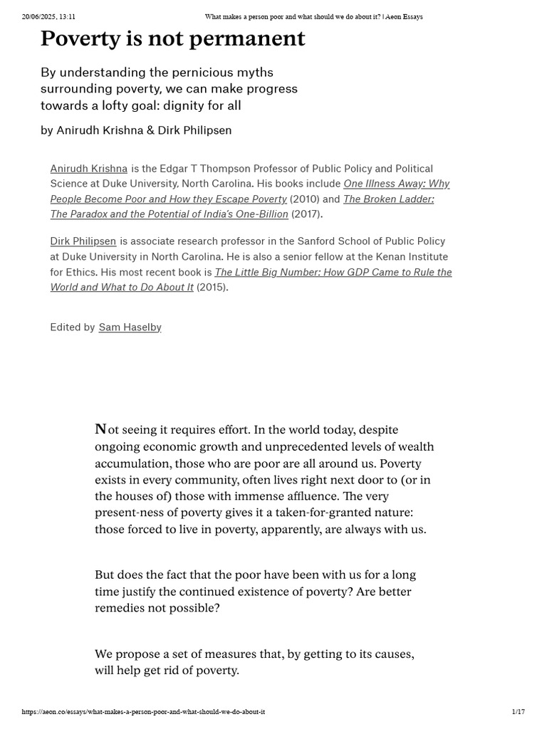 Understanding and Addressing Poverty | PDF | Poverty | Poverty ...
