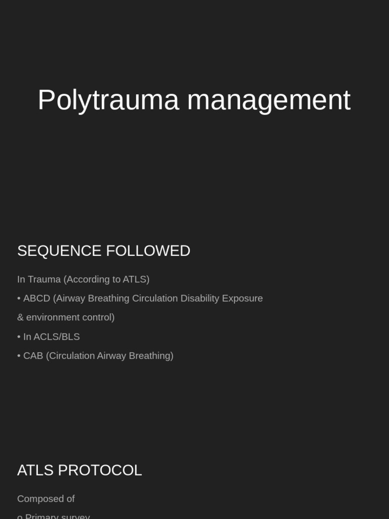 ATLS Protocol for Polytrauma Management | PDF | Major Trauma | Medical ...