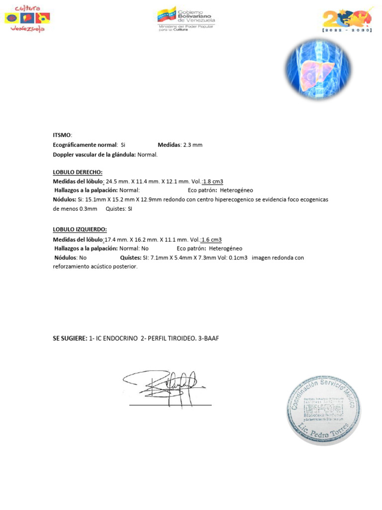 JANET LOPEZ Ecografia TIROIDE MPPC | PDF