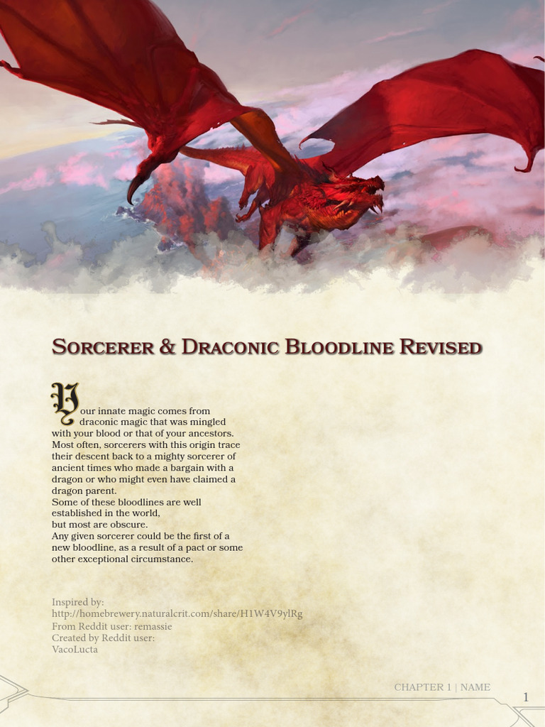 Homebrew Draconic Bloodline V1.0 | PDF | Dungeons & Dragons | Gary ...