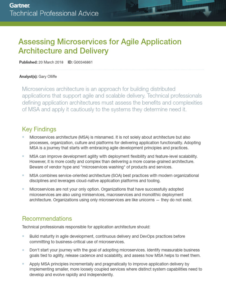 Assessing Microservices For Agile Application Architecture and Delivery - 346861 | PDF | Service ...