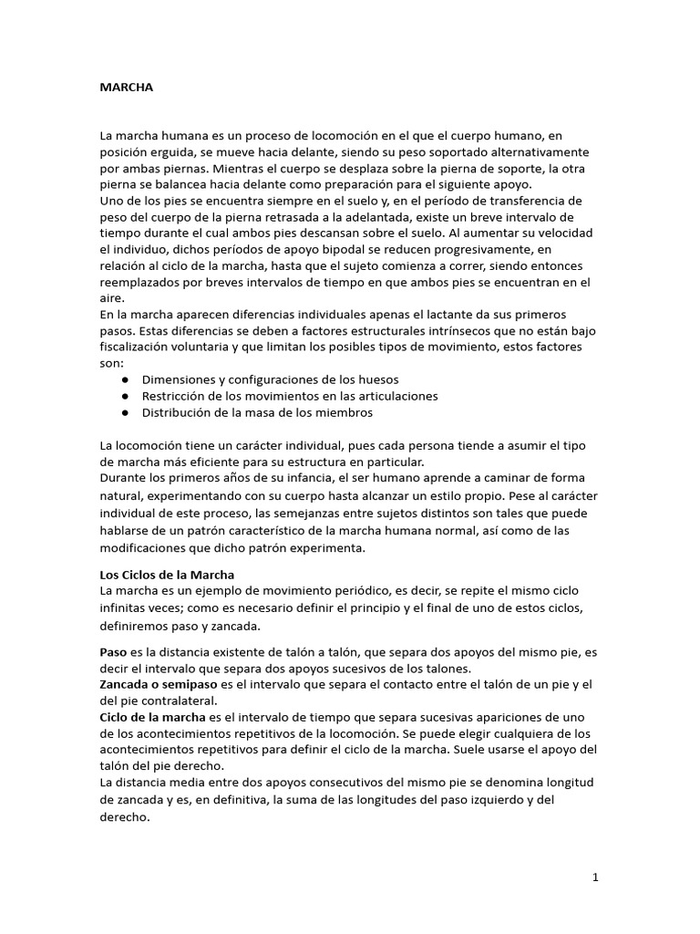Marcha | PDF | Pie | Fricción