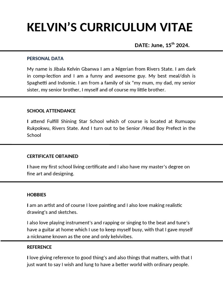 Kelvin's Examination Sample.2 | PDF