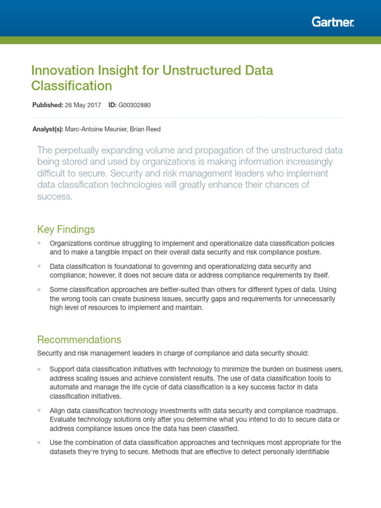 Unstructured Data Classification Insights | PDF | Statistical ...
