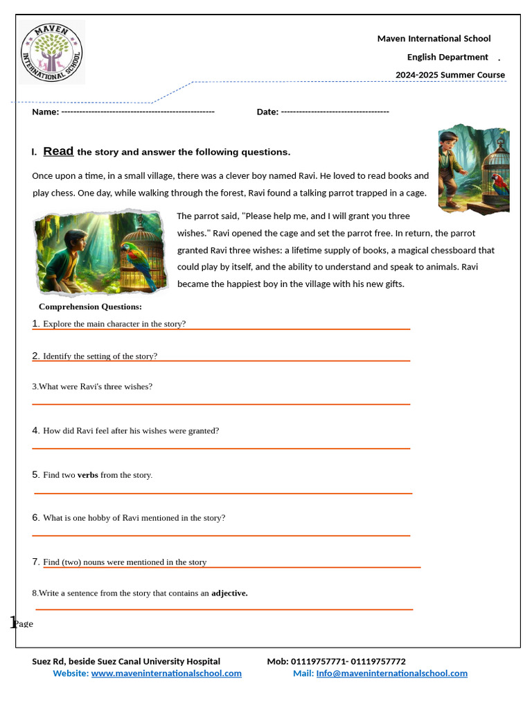 Summer Course Week 2 (Worksheet) | PDF | Adjective | English Language