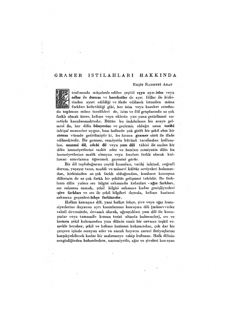 Gramer Istılahları Hakkında | PDF
