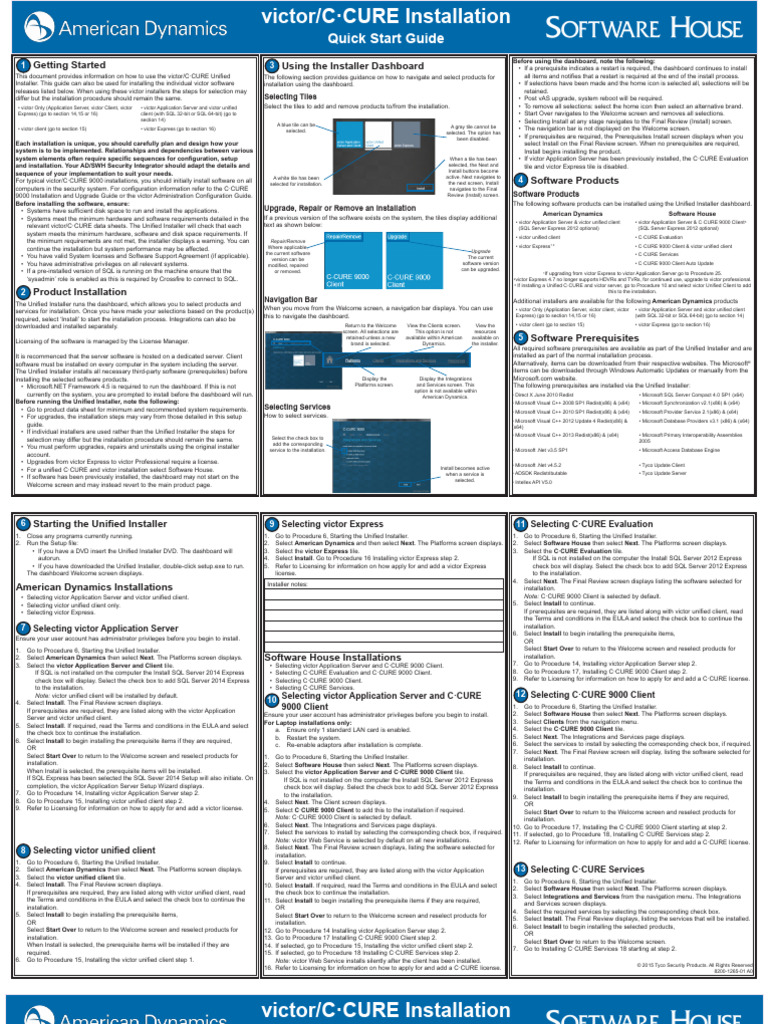 8200-1265-01A0 Victor-Ccure-Unified-Install - QSG - Ra0 - LDG - en | PDF | Computer Engineering ...