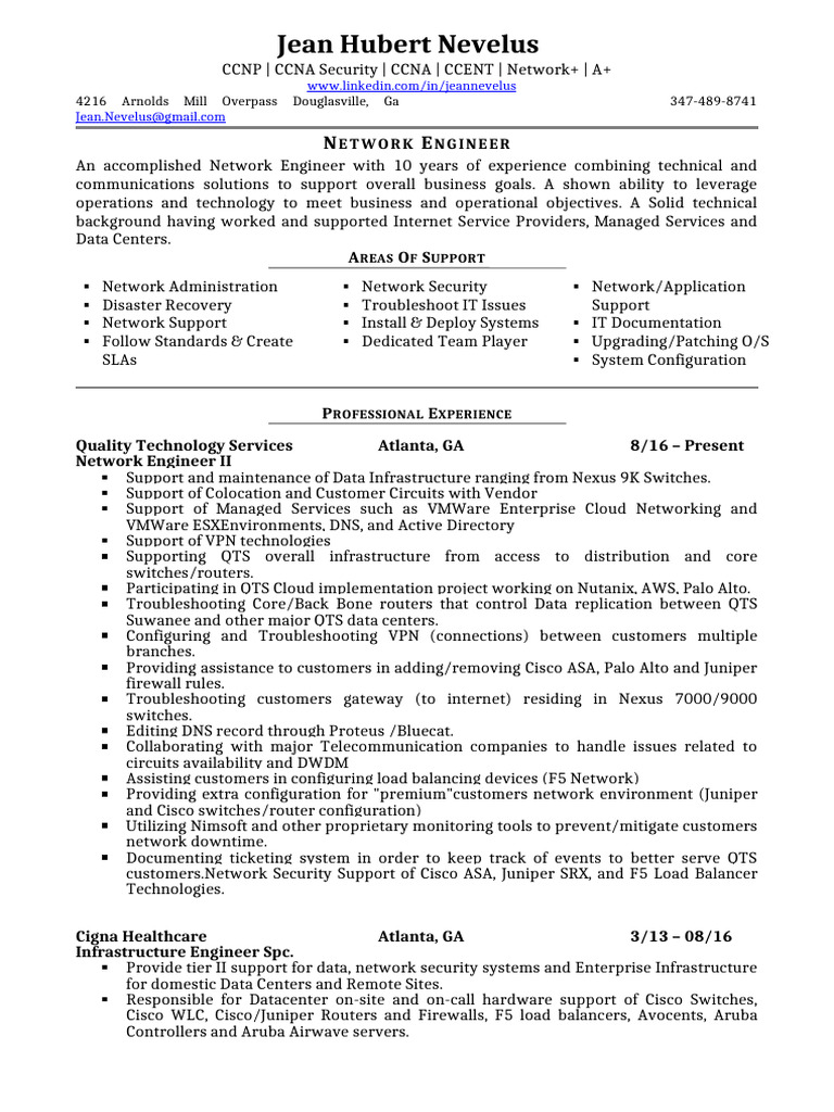 Network Engineer Resume 2025 | PDF | Computer Network | Juniper Networks