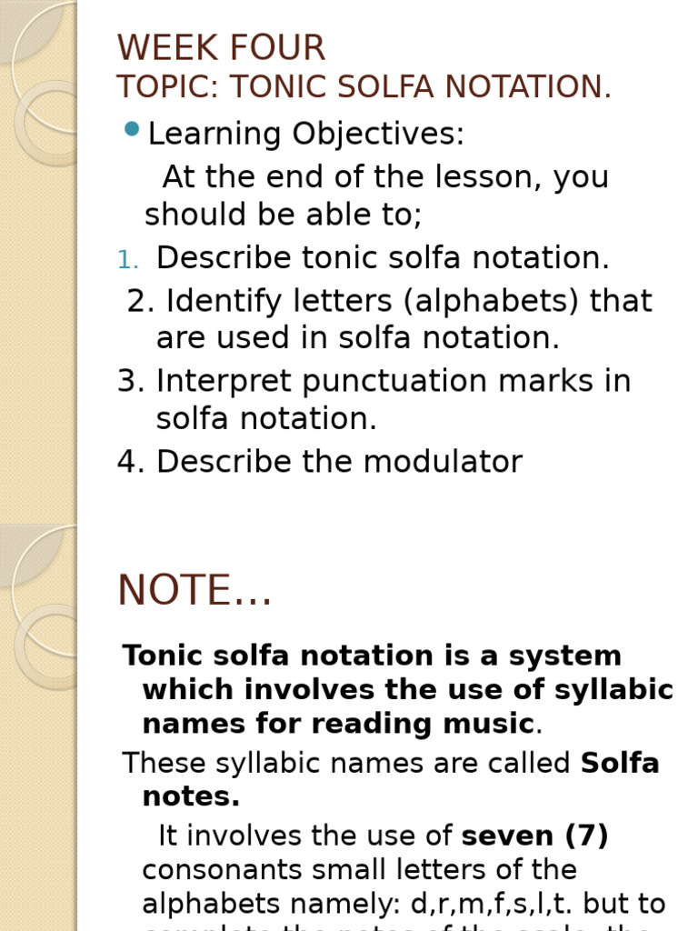 8th Grade, Week 4 Tonic Solfa Notation | PDF