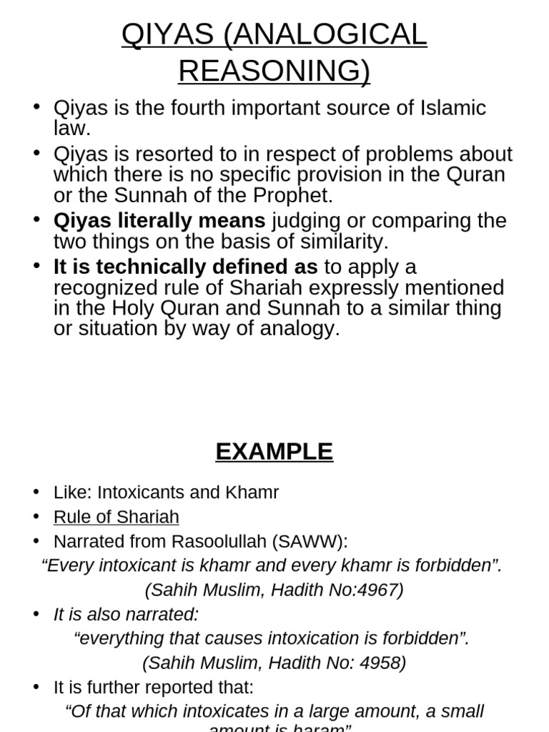 Qiyas Ijtihad 4th Source of Shariah | PDF | Abrahamic Religions