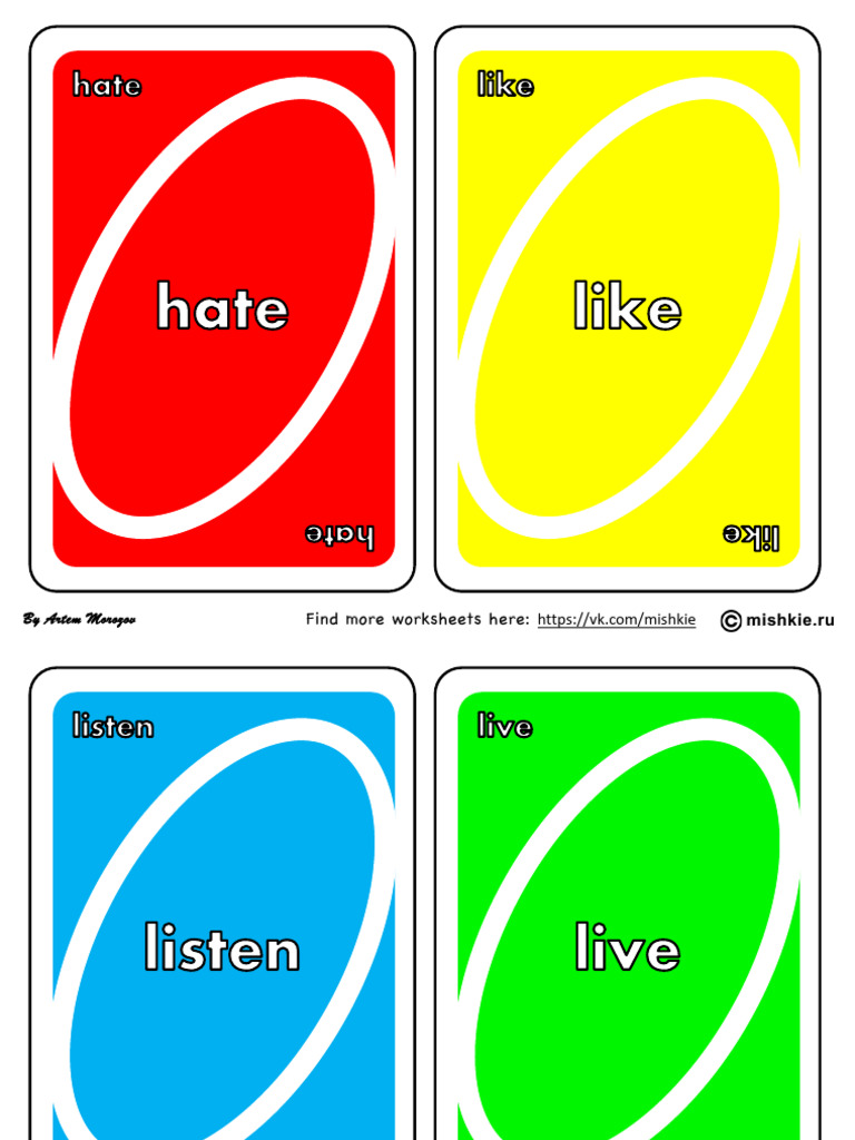 Uno Regular Verbs by Artem Morozov | PDF