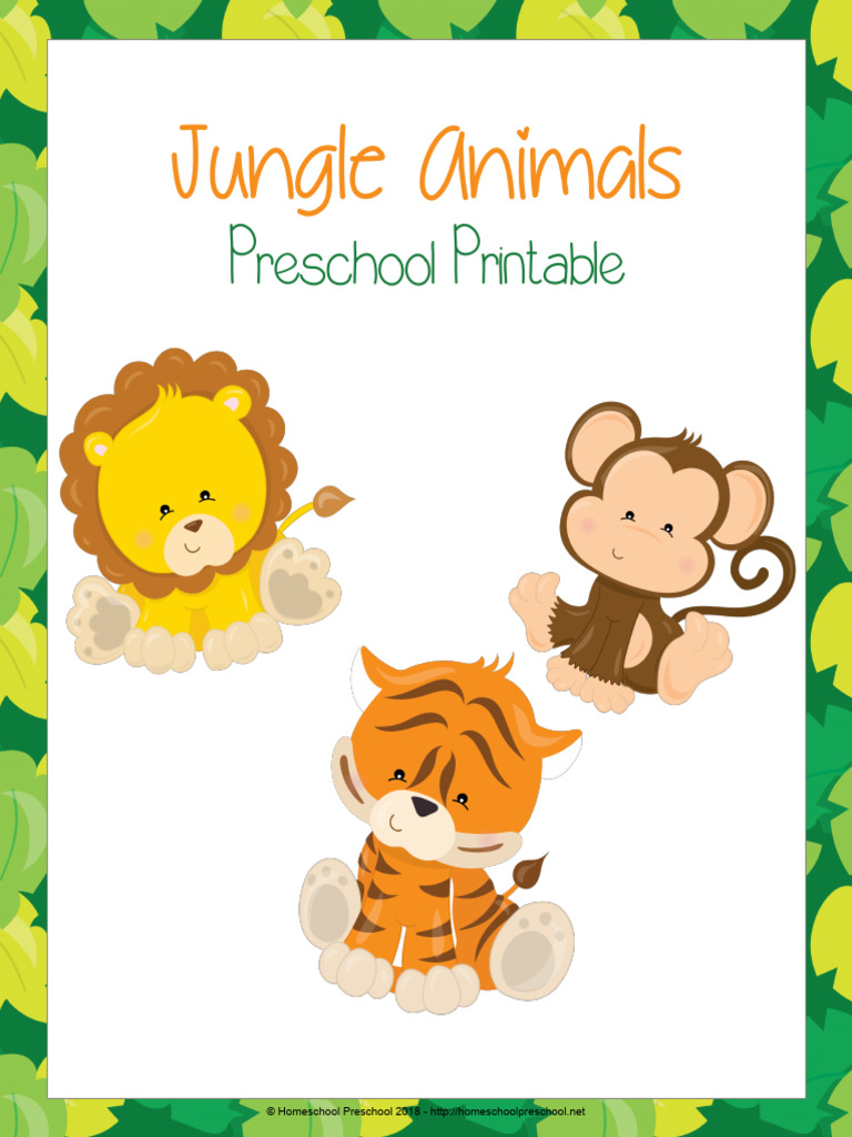 Jungle Animals PreK Print | PDF