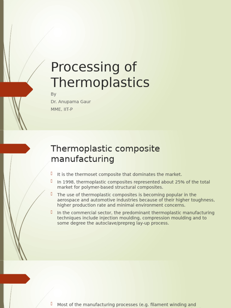Thermoplastic Prepreg Processing Methods | PDF | Composite Material ...