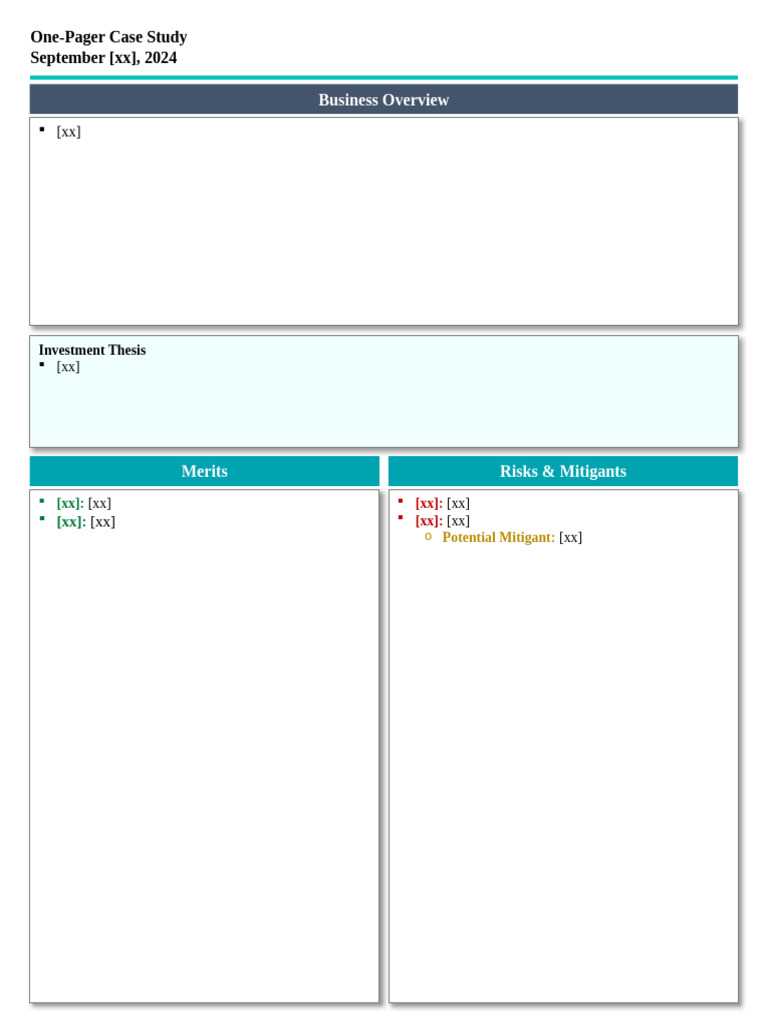 Case Study - One Pager | PDF