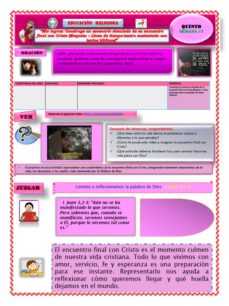 Ficha 17 Quinto Mis Logros | PDF | Cristo (título) | Fe