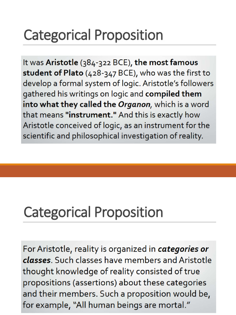 Categorical Proposition Overview | PDF