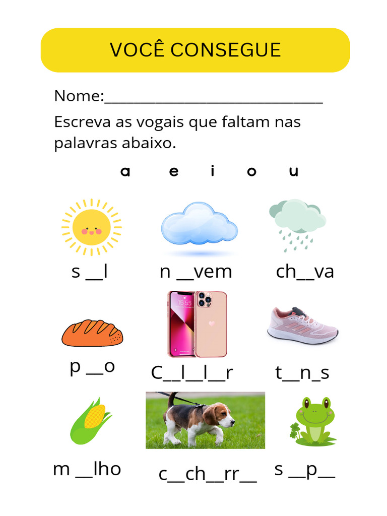 Complete com as vogais | PDF