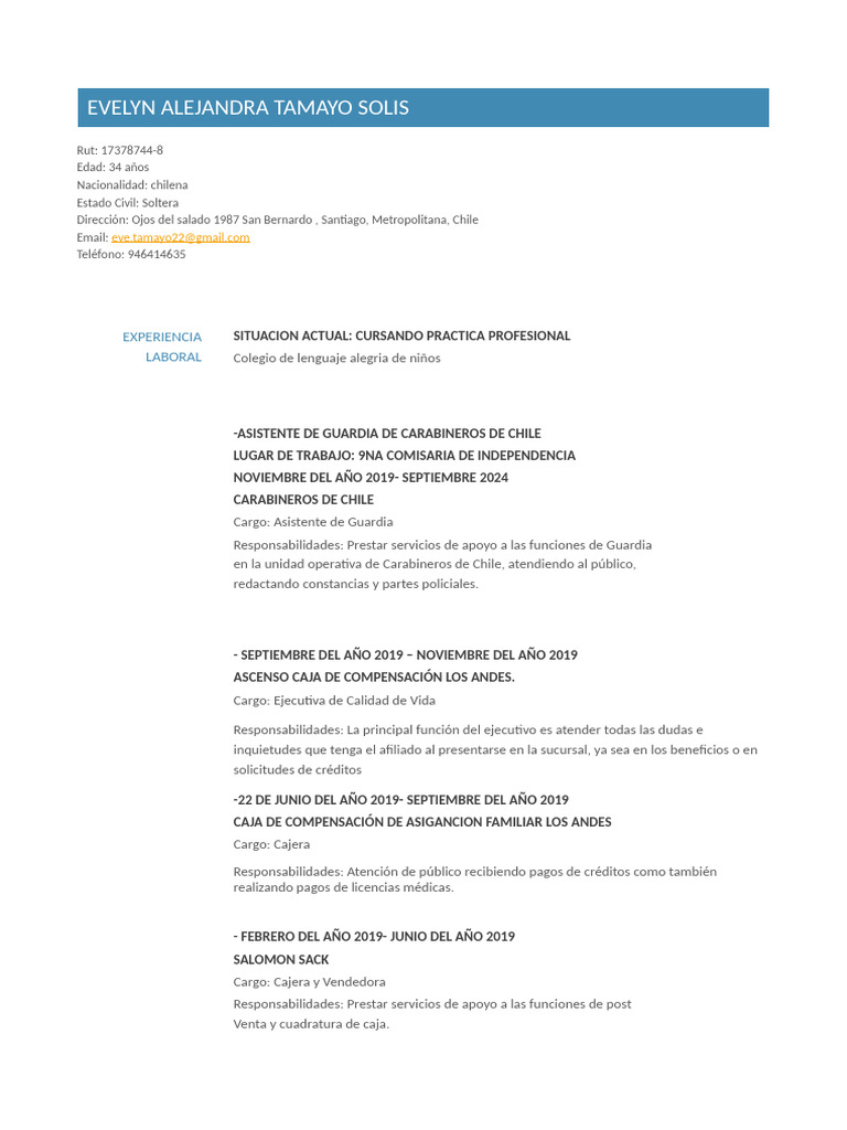 Perfil Profesional de Evelyn Tamayo | PDF | Bancos | Economias