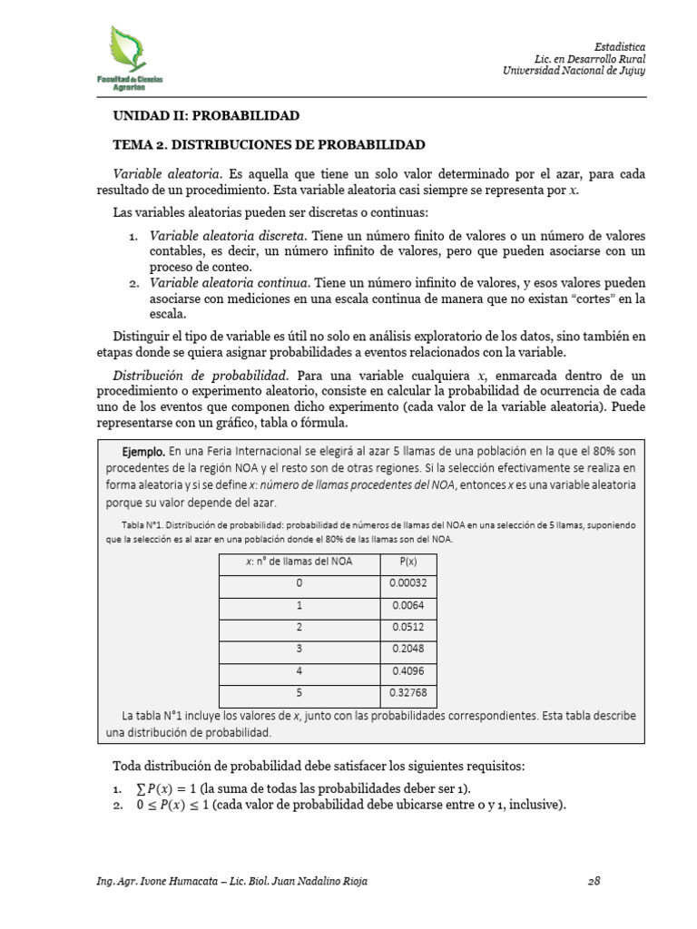 04 Distribuciones de Probabilidad | PDF | Variable aleatoria | Teoría de probabilidad
