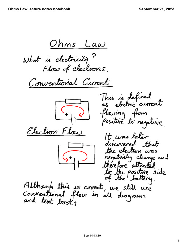 Ohms Law Lecture Notes | PDF