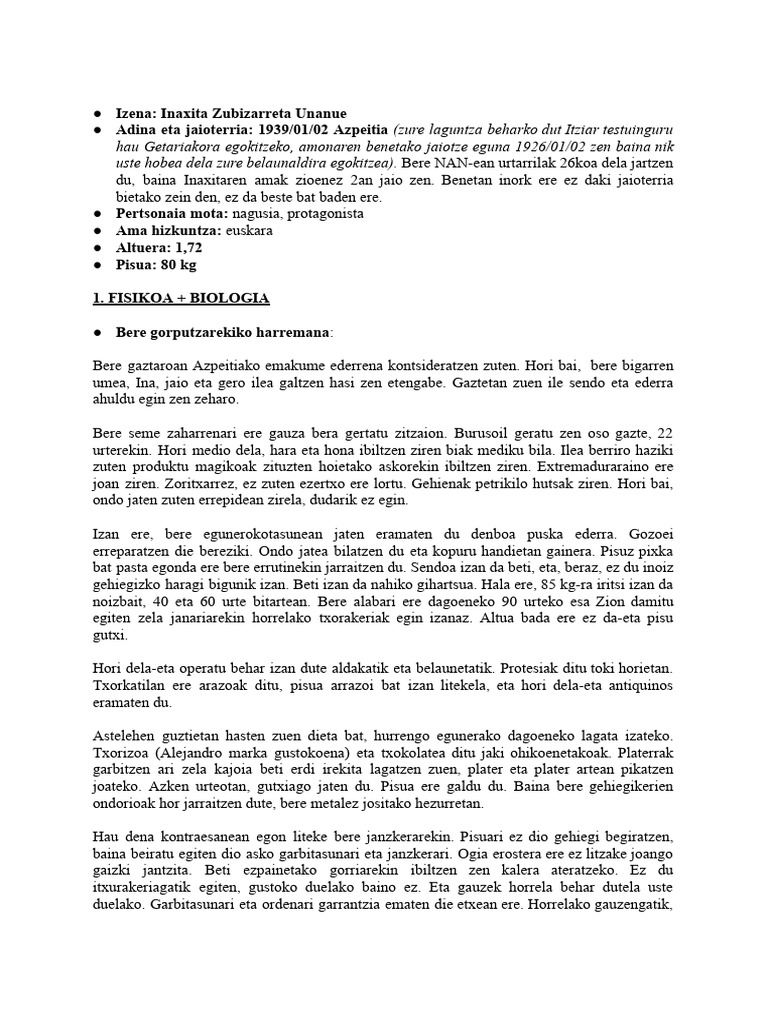 Inaxita Zubizarreta - Itziar Aizpuru | PDF