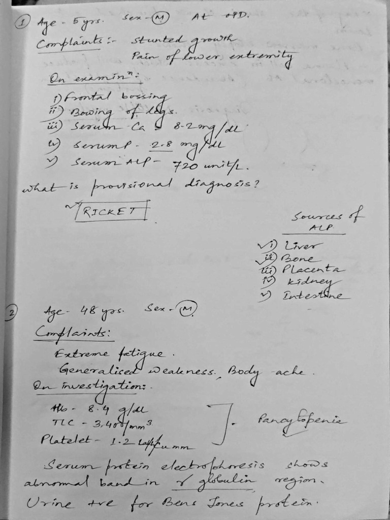 Ricket & Multiple Myeloma Charts | PDF