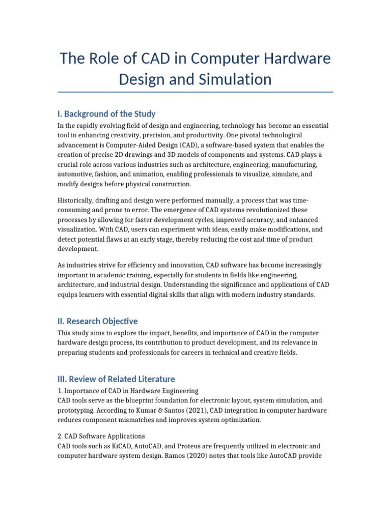 CAD Hardware Design Study | PDF | Computer Aided Design | Simulation