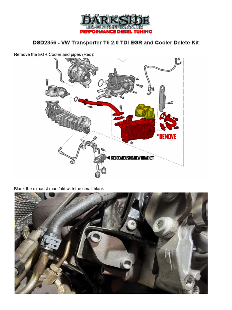 VW T6 2.0 TDI EGR Delete Kit Guide | PDF