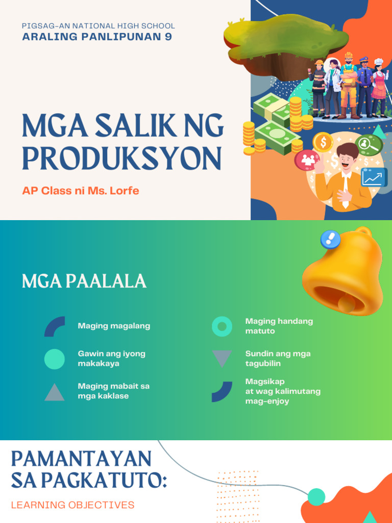 Araling Panlipunan 9: Mga Salik NG Produksyon | PDF