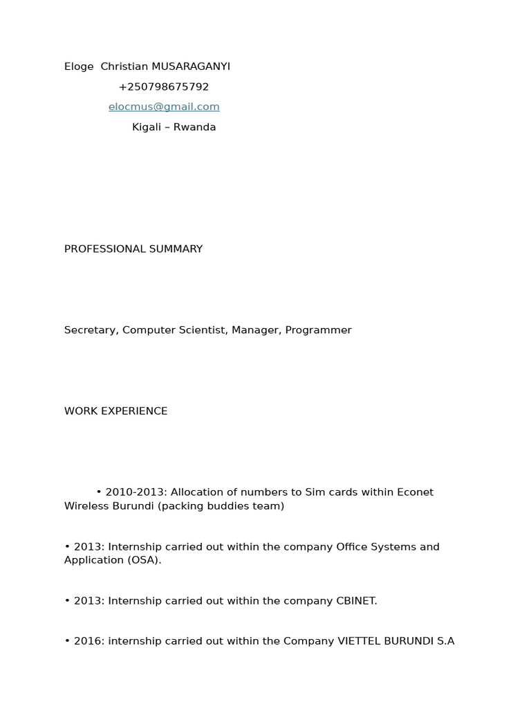 Chris CV | PDF