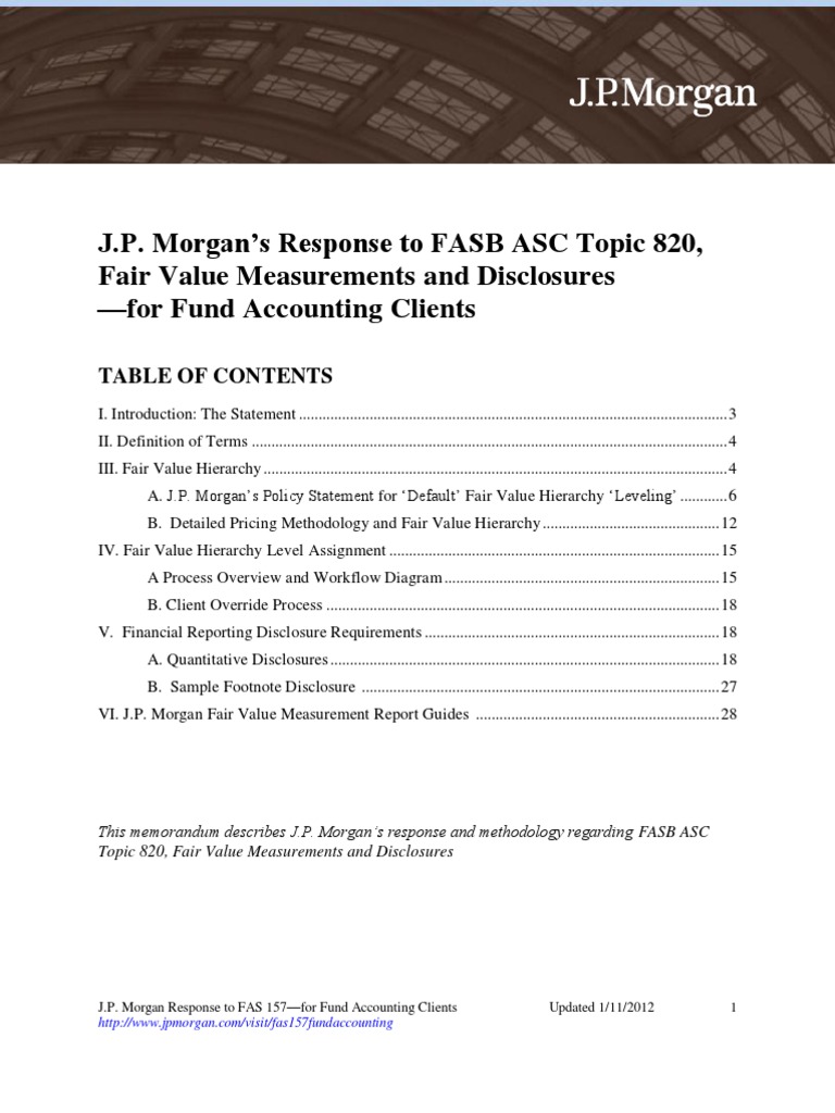 Asc 820 - JP Morgan | PDF | Fair Value | Securities (Finance)