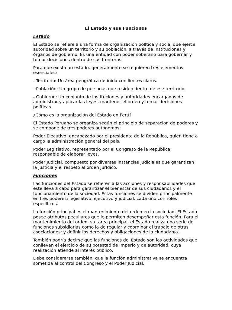 Estado y Funciones Borrador 1 Grupo 1 | PDF | Judicaturas | Estado (política)