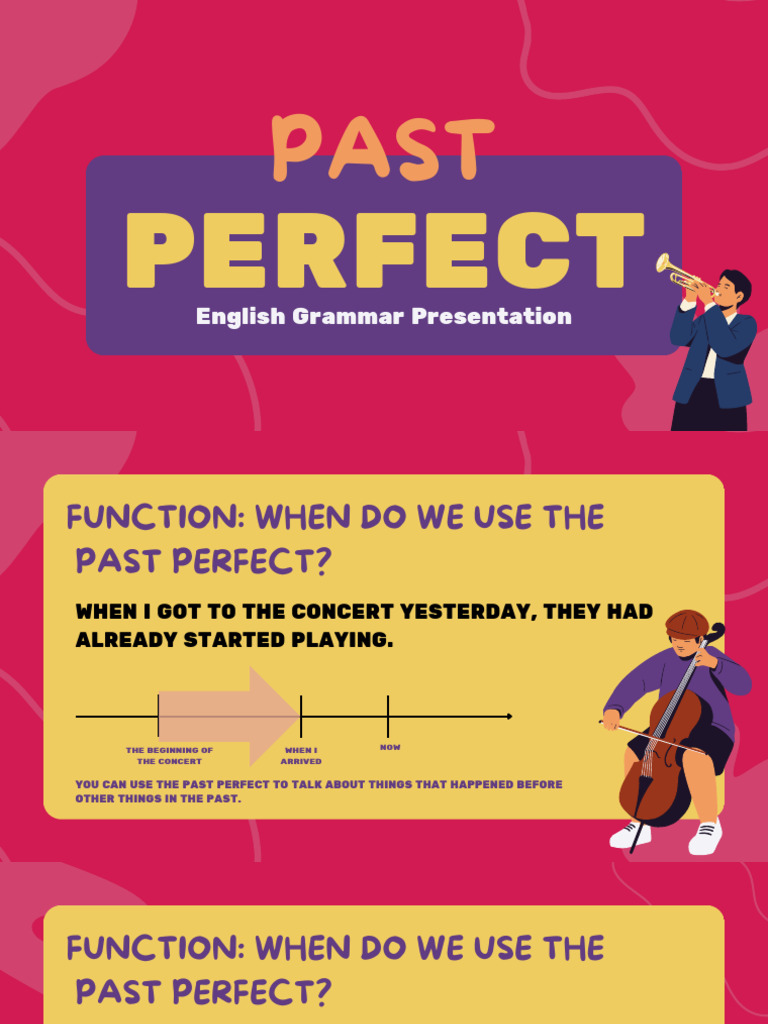 English Past Perfect Education Presentation in Colorful Illustrative ...