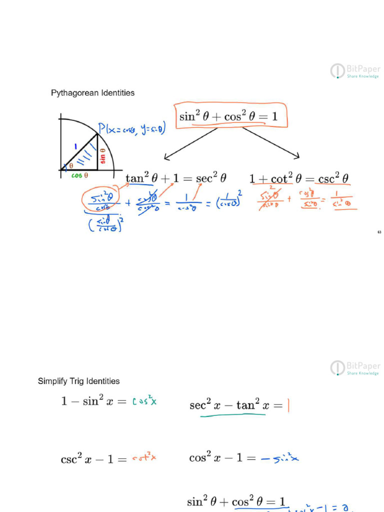 Classnote - 111424 - Pythagorean Identities - Sum and Difference ...