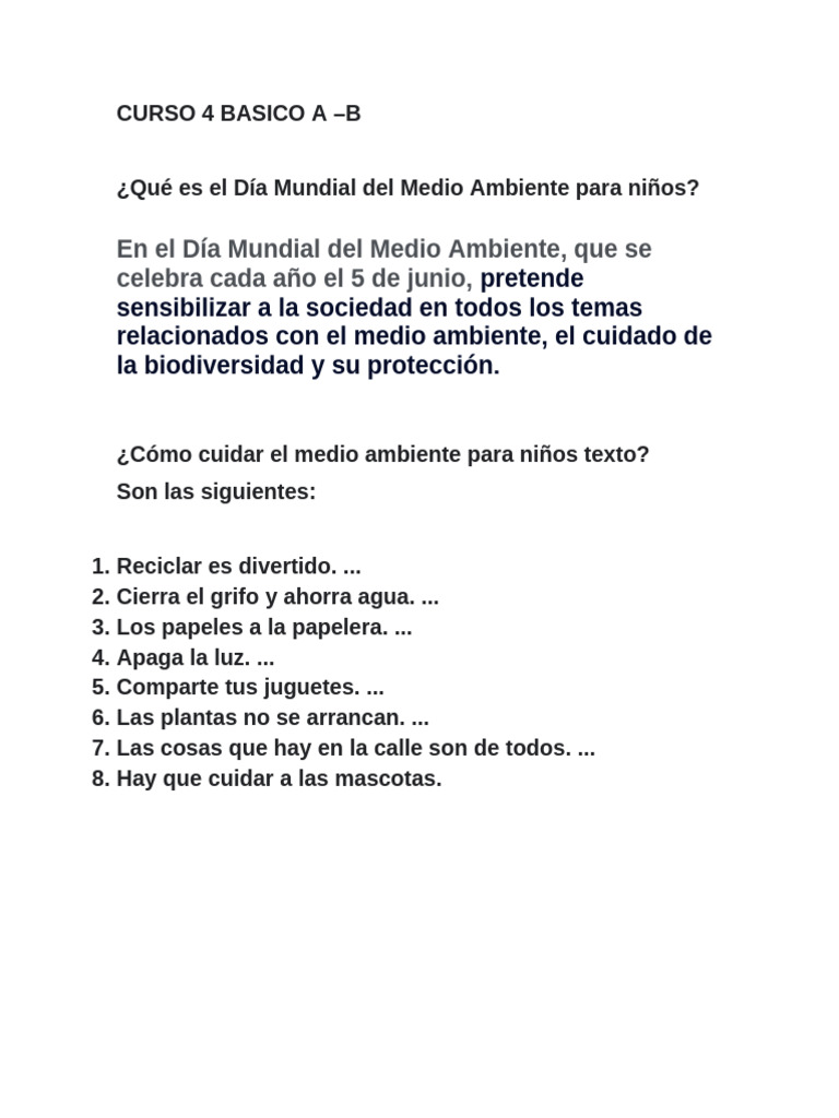 Dia Medio Ambiente | PDF