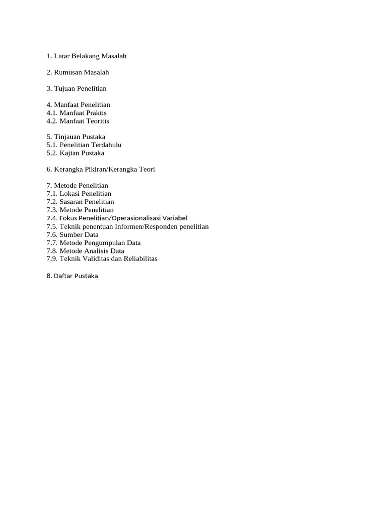 Kerangka Proposal Tesis MAP | PDF