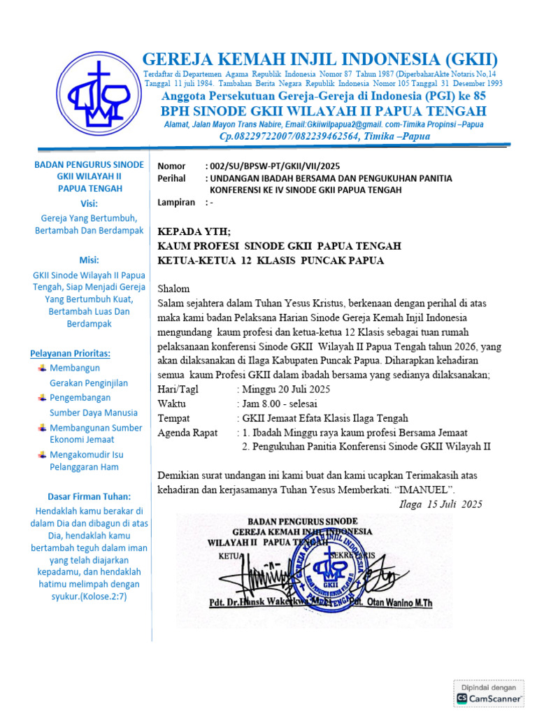 Undangan Ibadah Bersama GKII 2025 | PDF