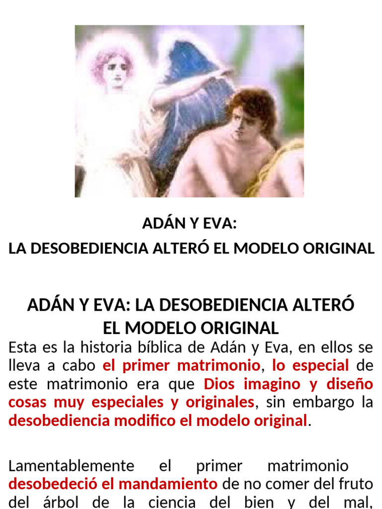 Adan y Eva La Desobediencia Altero El Modelo Original | PDF | Adán y Eva | Creencia religiosa y ...