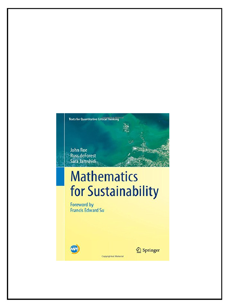 Mathematics For Sustainability John Roe Russ Deforest Sara Jamshidi PDF ...